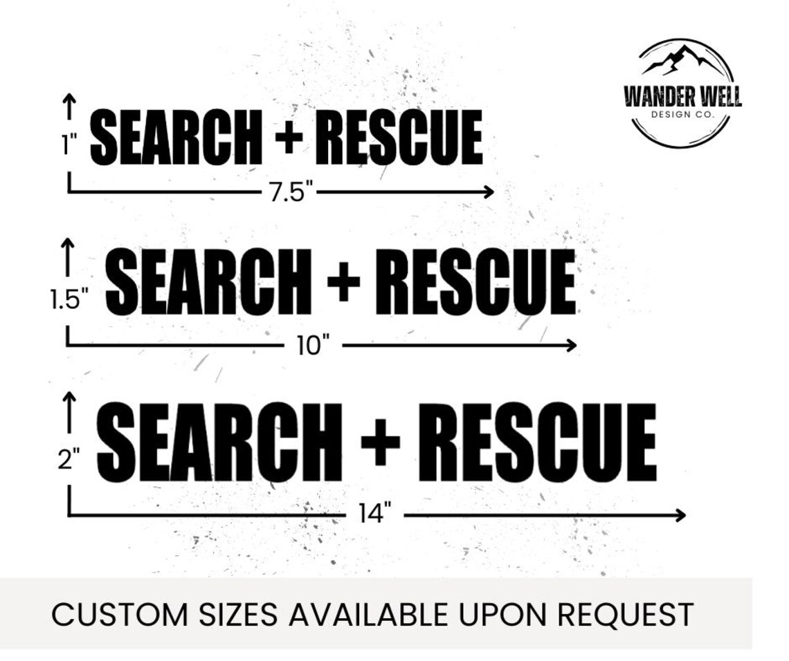 SEARCH + RESCUE Decal – SAR Vehicle Sticker | Search and Rescue ...