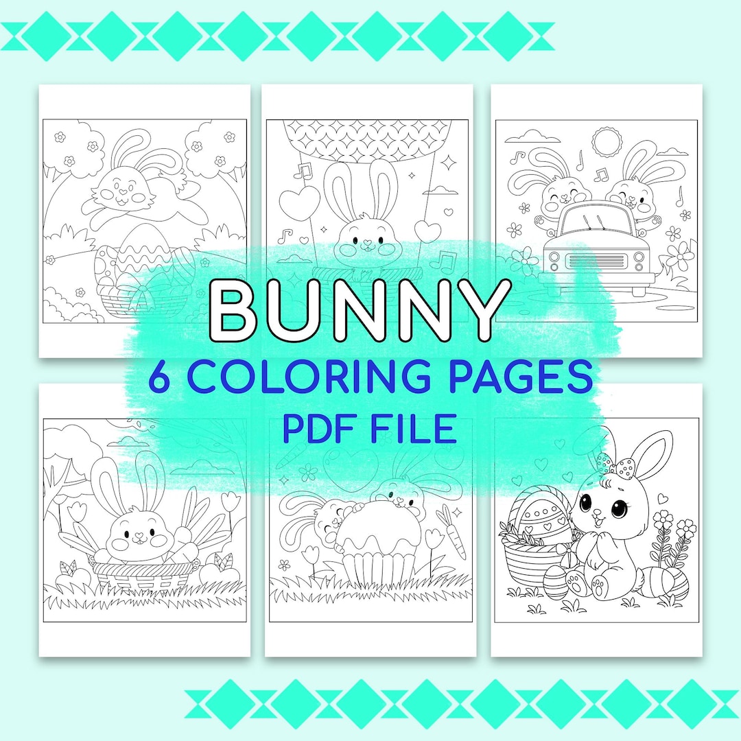 Easter Bunny Coloring Books for Relaxation, Digital Coloring Book in ...