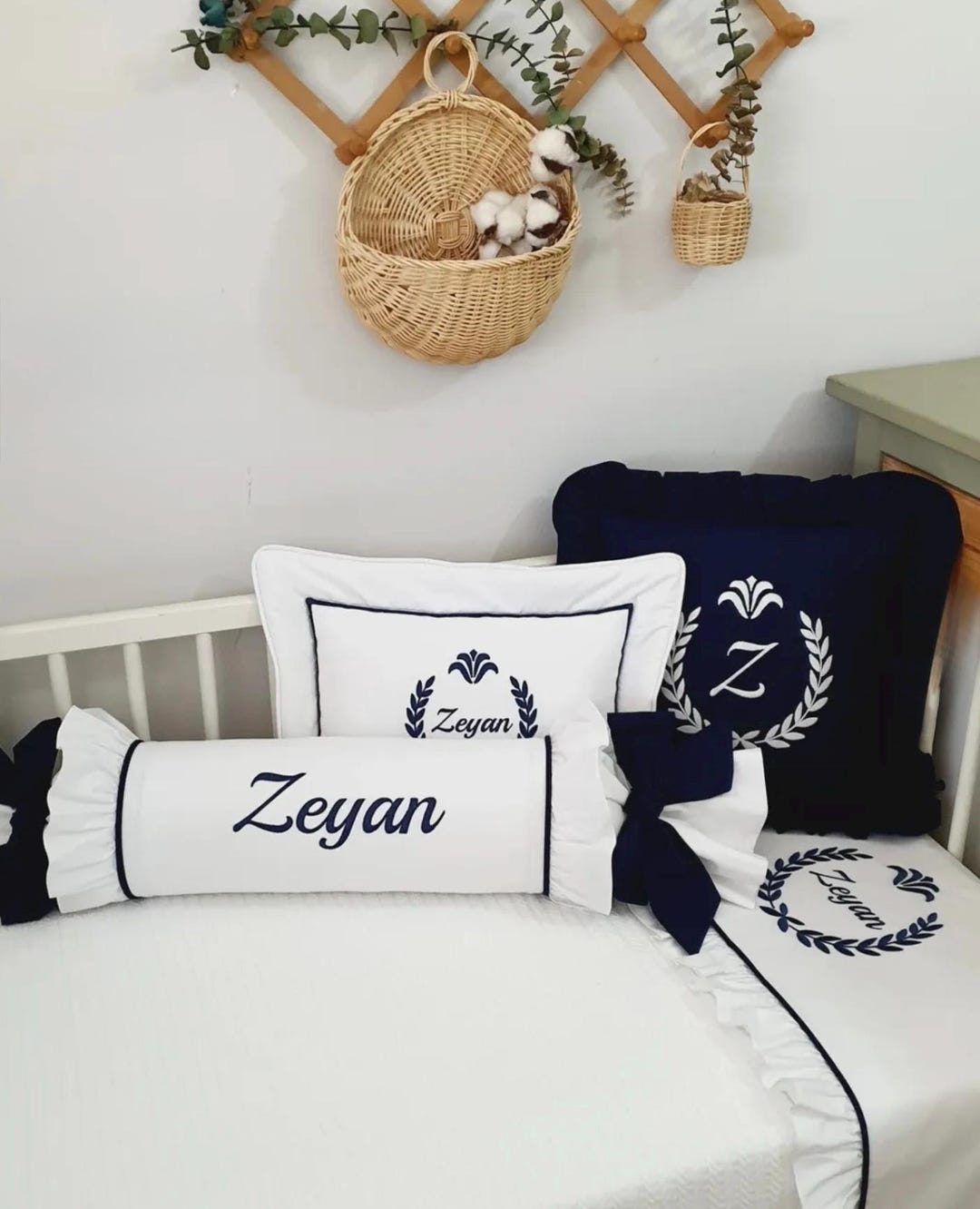Personalized Organic Cotton Baby Duvet Cover Set: Custom Name ...