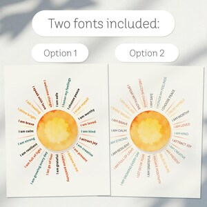 Sun Affirmations Printable Wall Art | Positive Quote Poster for Kids ...