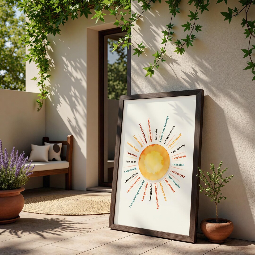 Sun Affirmations Printable Wall Art | Positive Quote Poster for Kids ...
