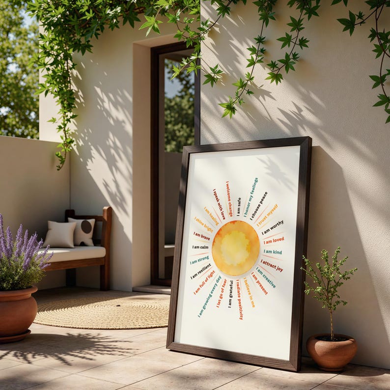 Sun Affirmations Printable Wall Art | Positive Quote Poster for Kids ...