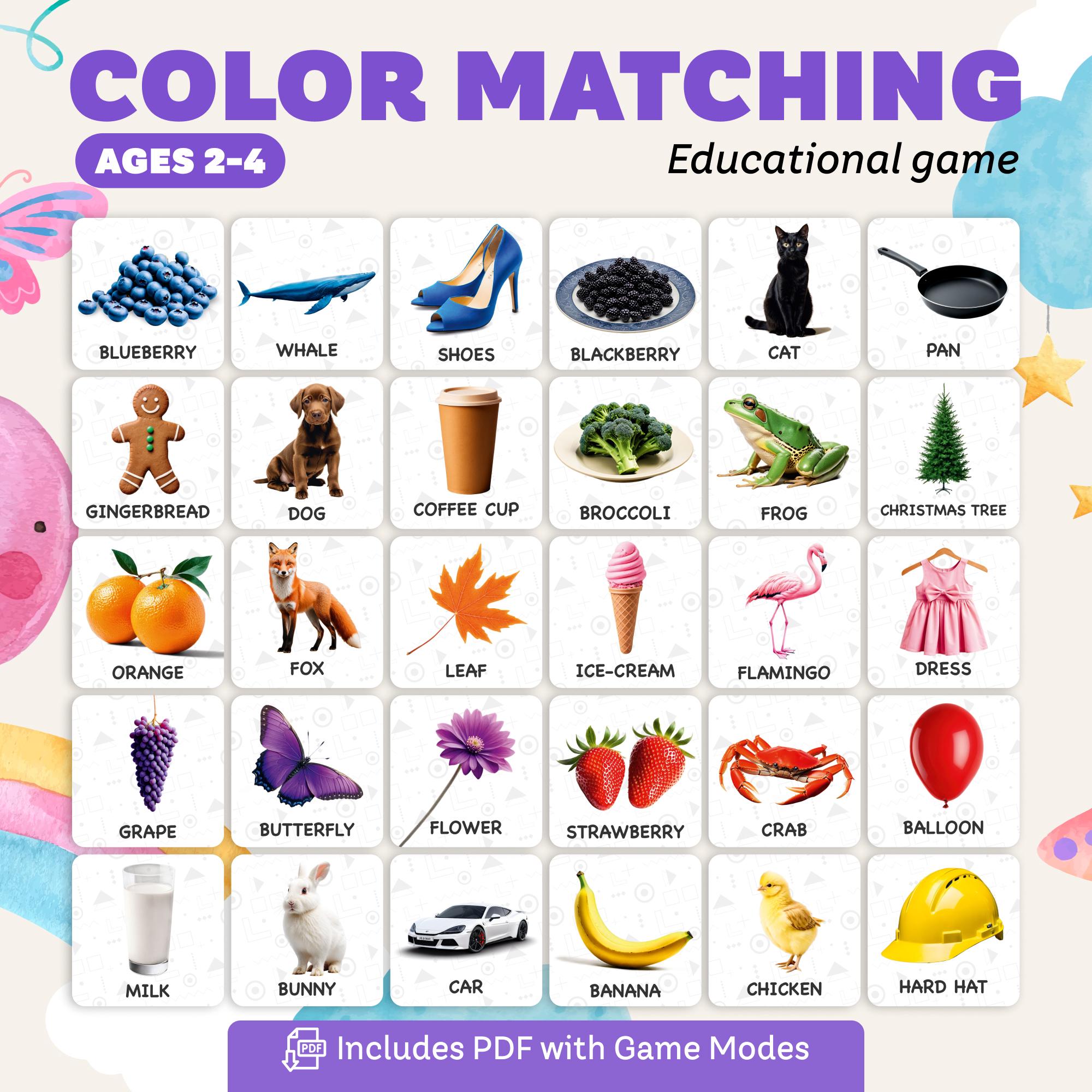 Printable Color Matching Game for Toddlers – Montessori-inspired ...