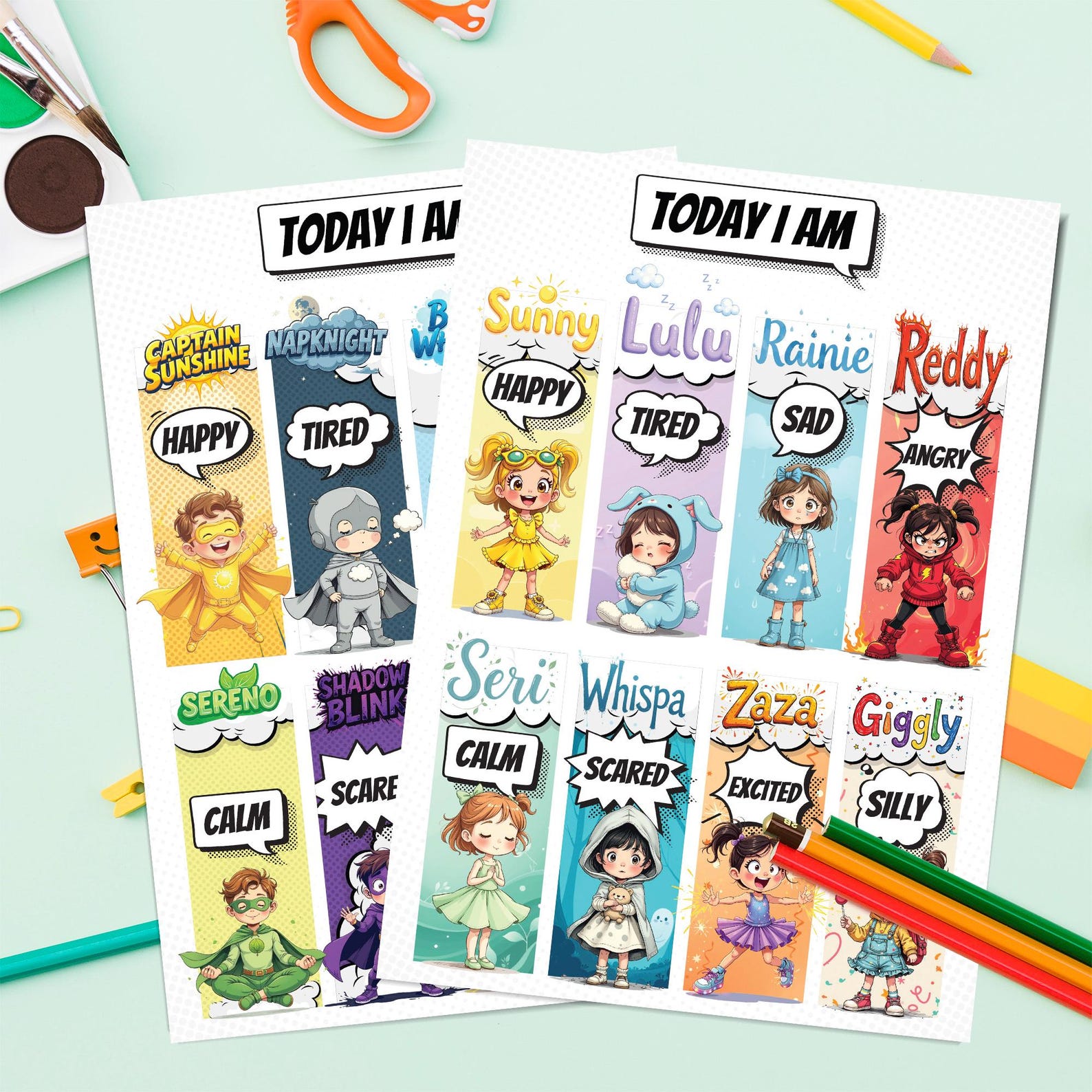 Superhero Emotions Chart: Kids Mood Check-in (digital Download) - Etsy