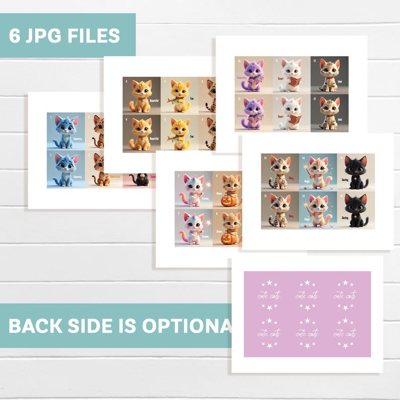 Cute Cat Memory Game Printable for Kids | Matching Card Game Flashcards ...