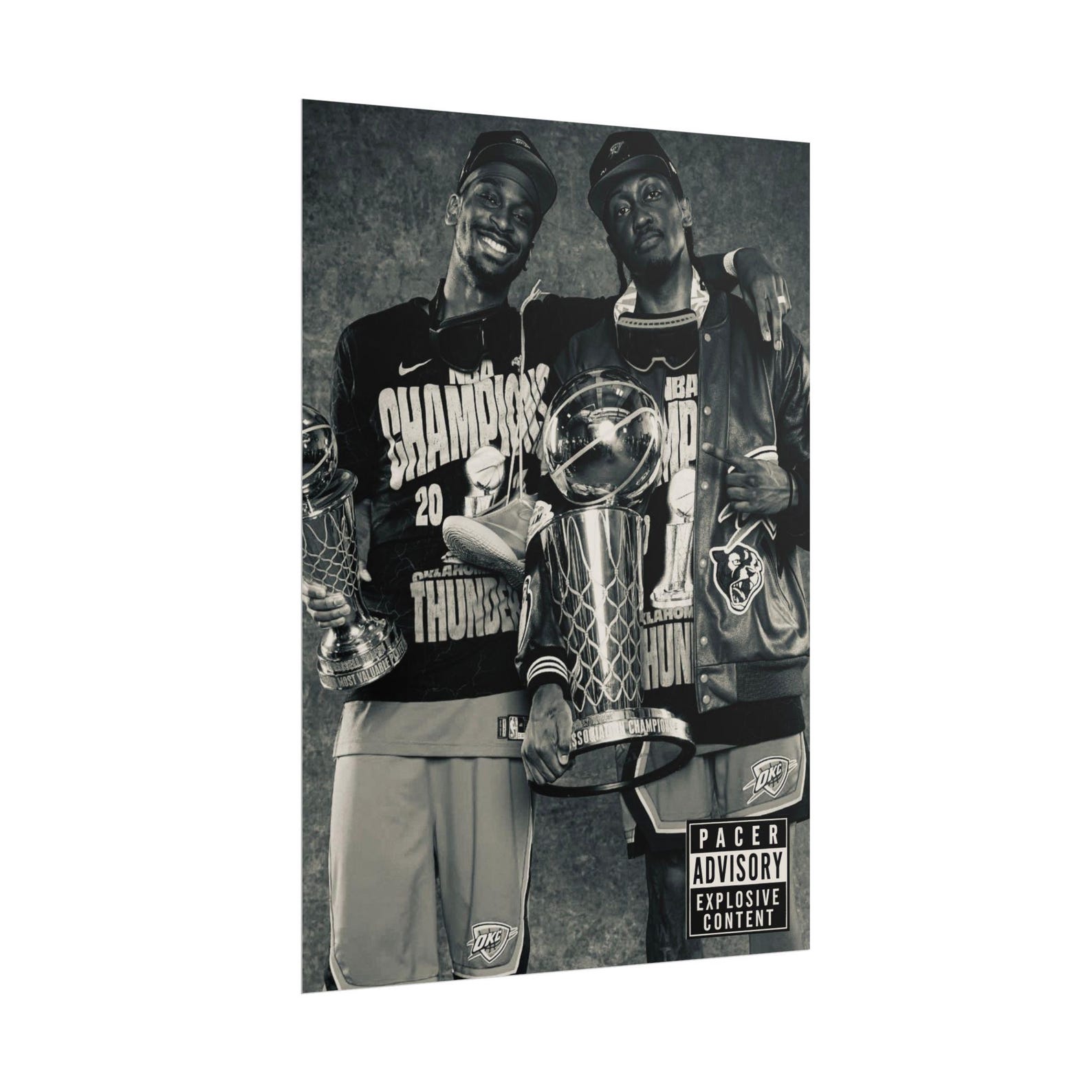 SGA & Jdub Finals Champions Poster - OKC Thunder Trophy Wall Art, NBA ...