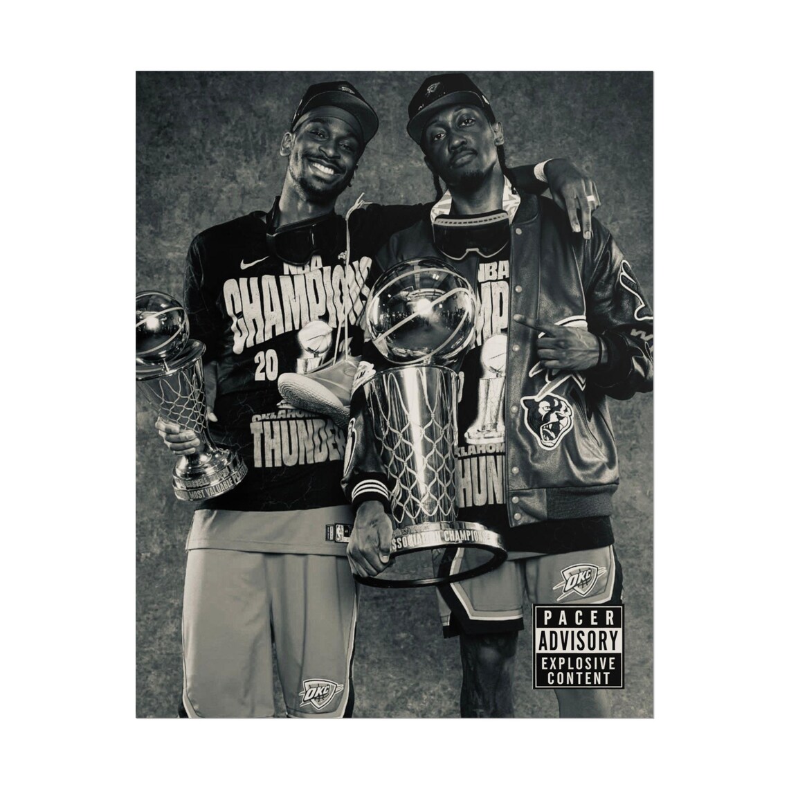 SGA & Jdub Finals Champions Poster - OKC Thunder Trophy Wall Art, NBA ...