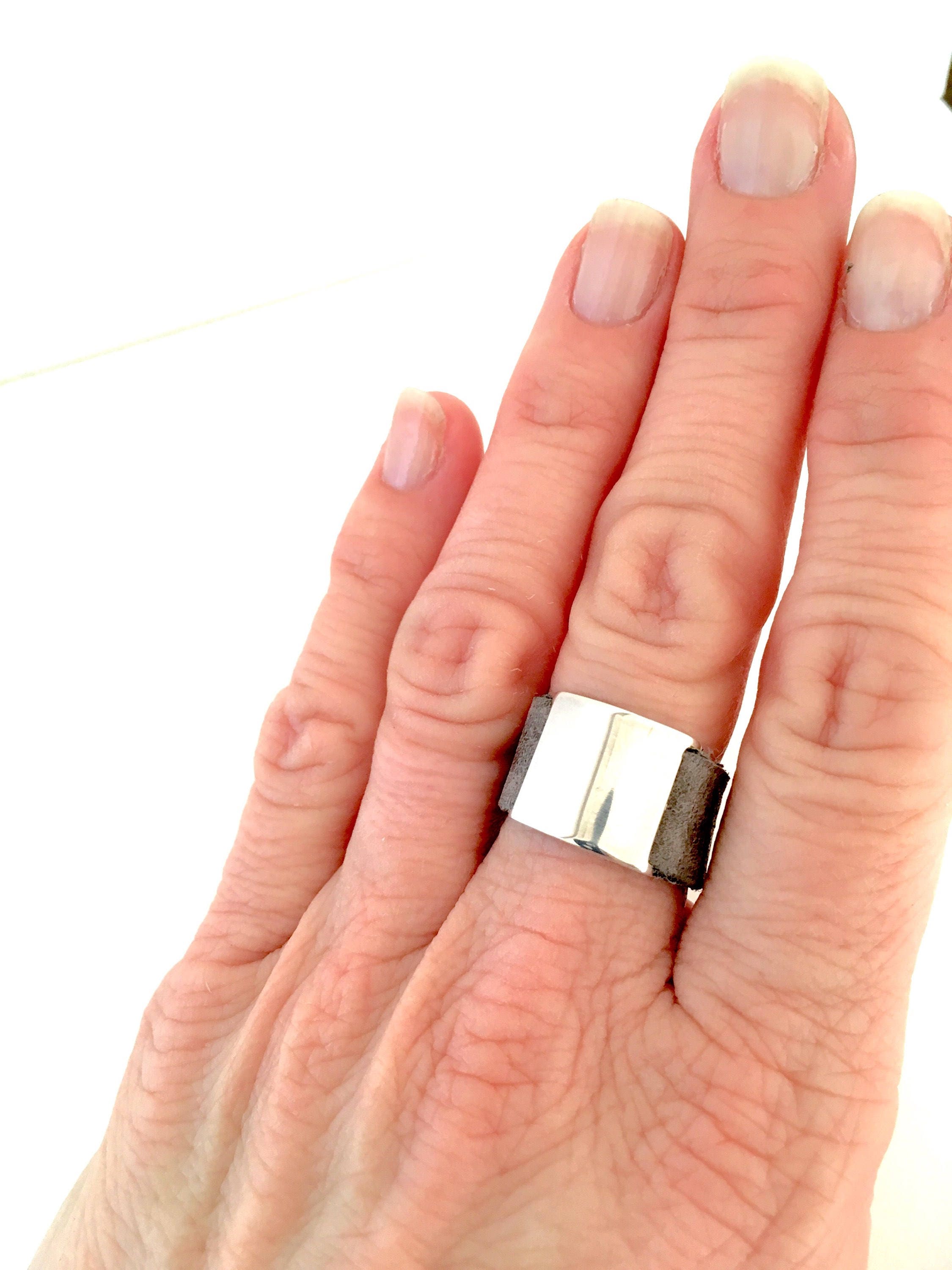 Sterling Silver Leather Belt Buckle Ring Size 8 - Etsy