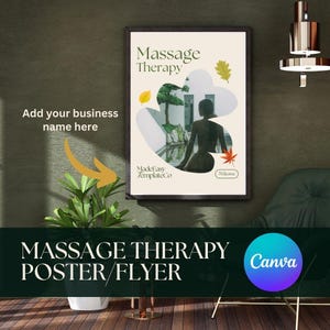 Massage Therapy A4 Poster Flyer Editable Canva Template | Massage ...