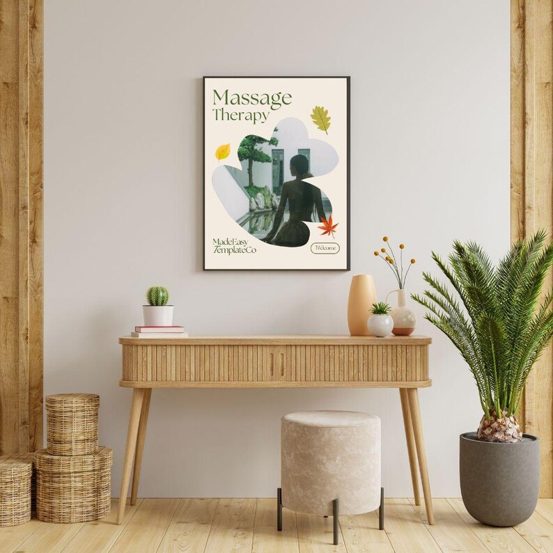 Massage Therapy A4 Poster Flyer Editable Canva Template | Massage ...