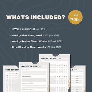 12 Week Year Planner Printable Bundle | 12 Week Planner PDF | A4 Sizes ...