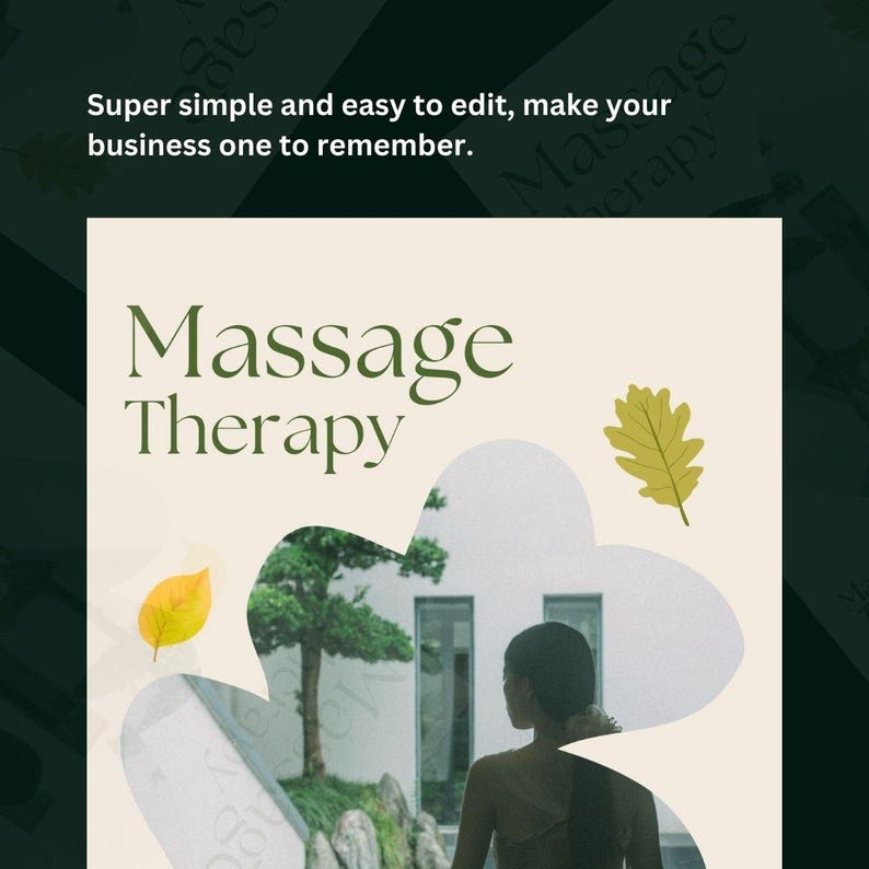 Massage Therapy A4 Poster Flyer Editable Canva Template | Massage ...