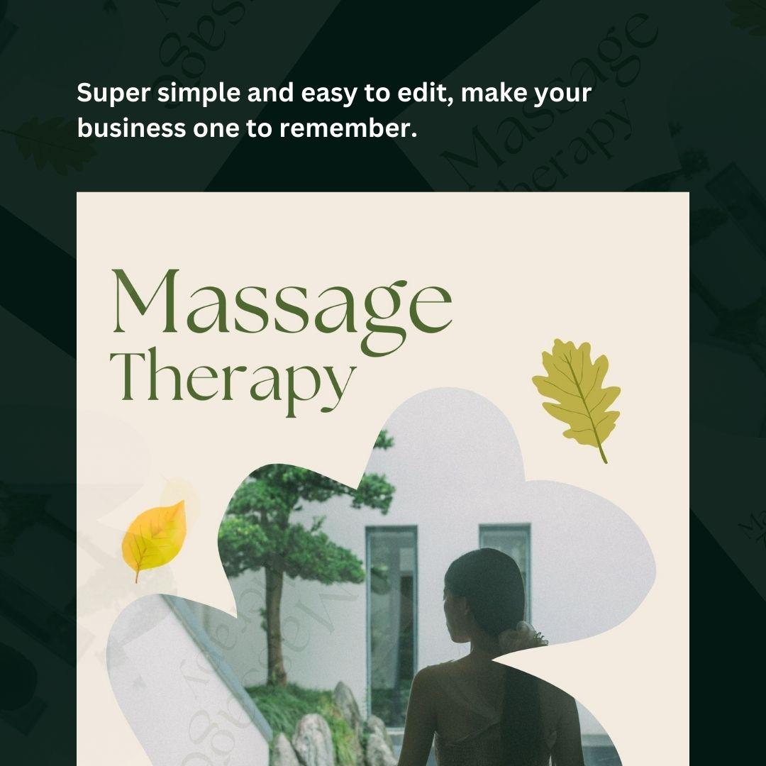 Massage Therapy A4 Poster Flyer Editable Canva Template | Massage ...