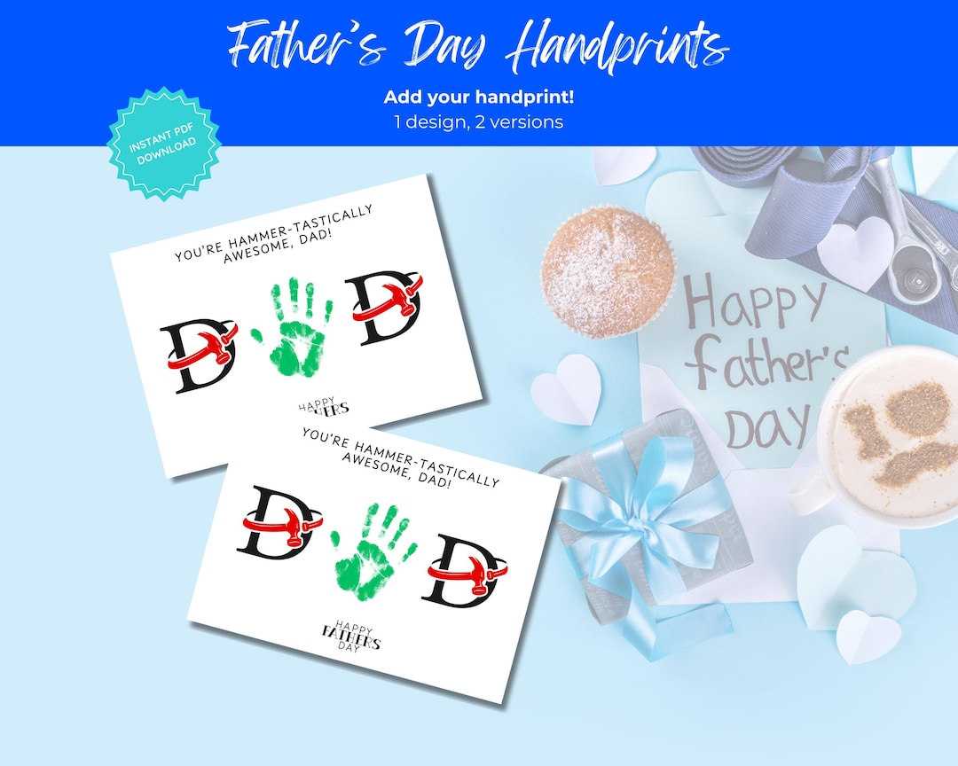 Father’s Day Handprint Craft Printable | DIY Gift From Kids | Handprint ...