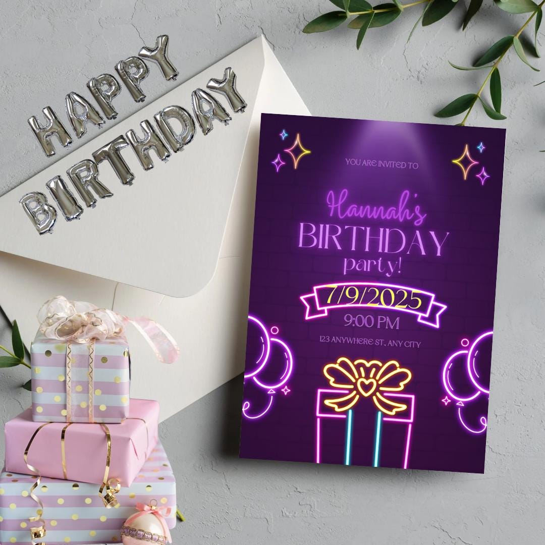 Editable Birthday Invitation Template | Digital Kids Party Invite ...