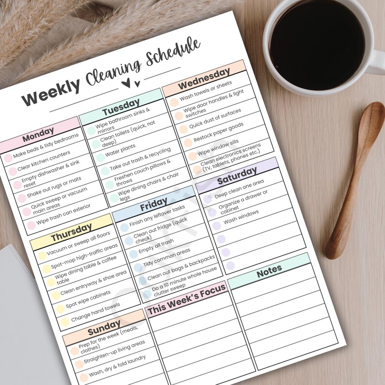 Daily Weekly Monthly Yearly Cleaning Schedule | Essential Home Cleaning ...