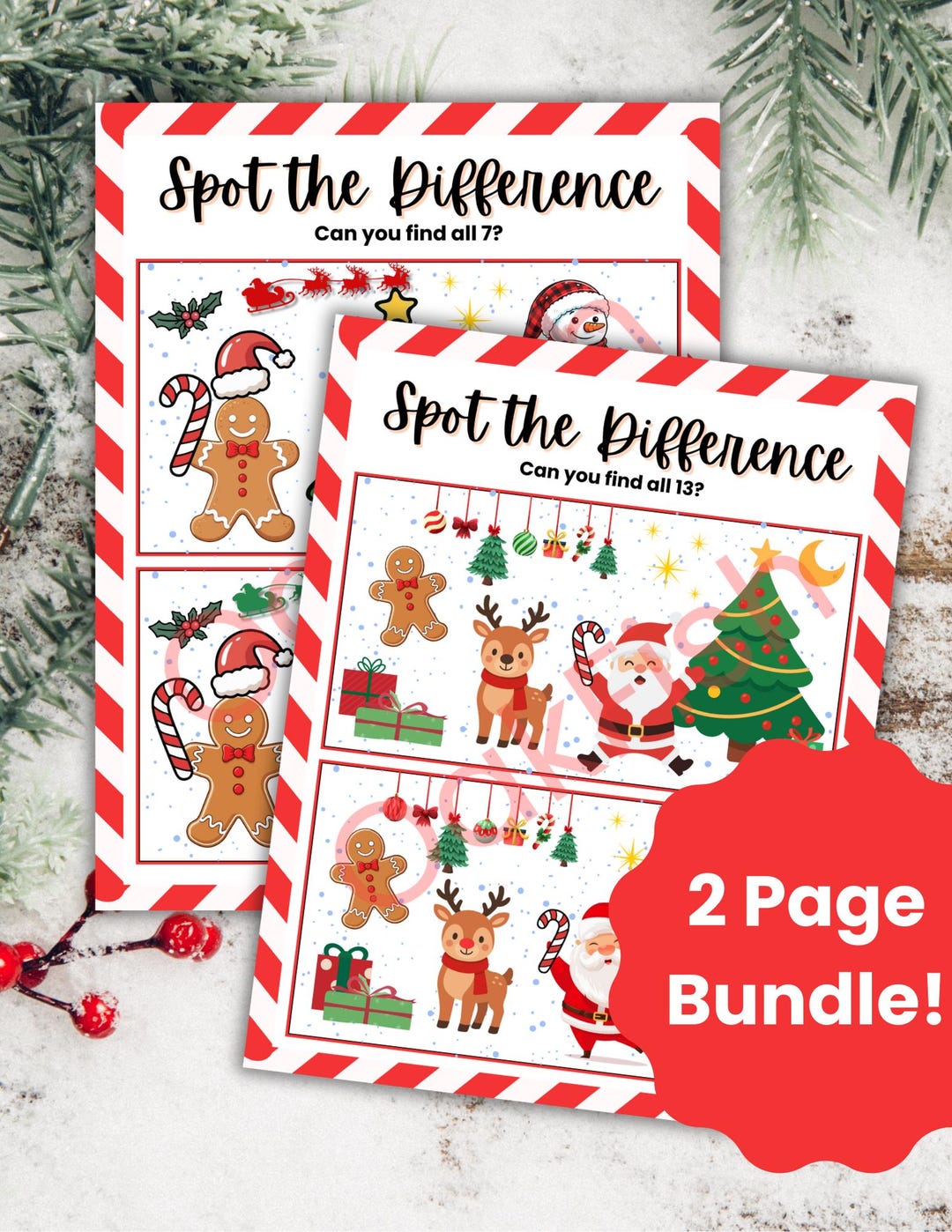 Christmas Spot the Difference Bundle - Instant Digital Download ...