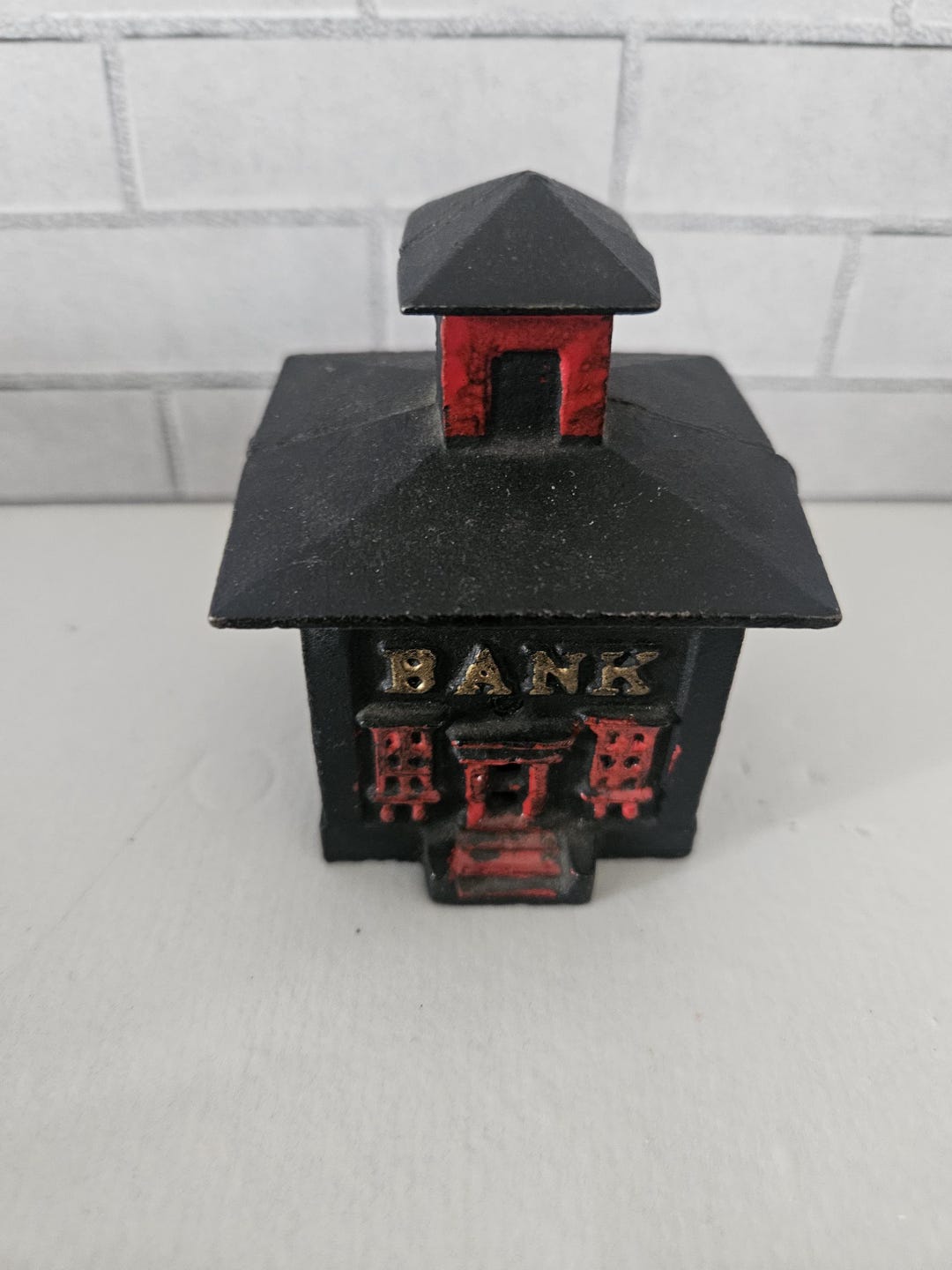 Antique Cast Iron Bank Building Still Coin Bank - Possibly From Late ...