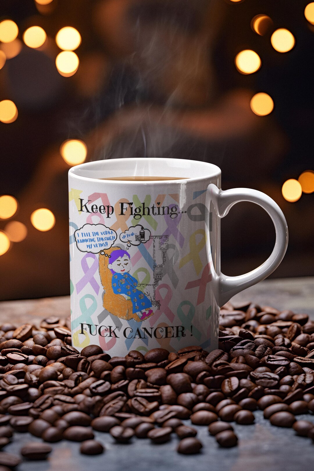 Funny Cancer Mug, Keep Fighting, Motivational Gift - Etsy