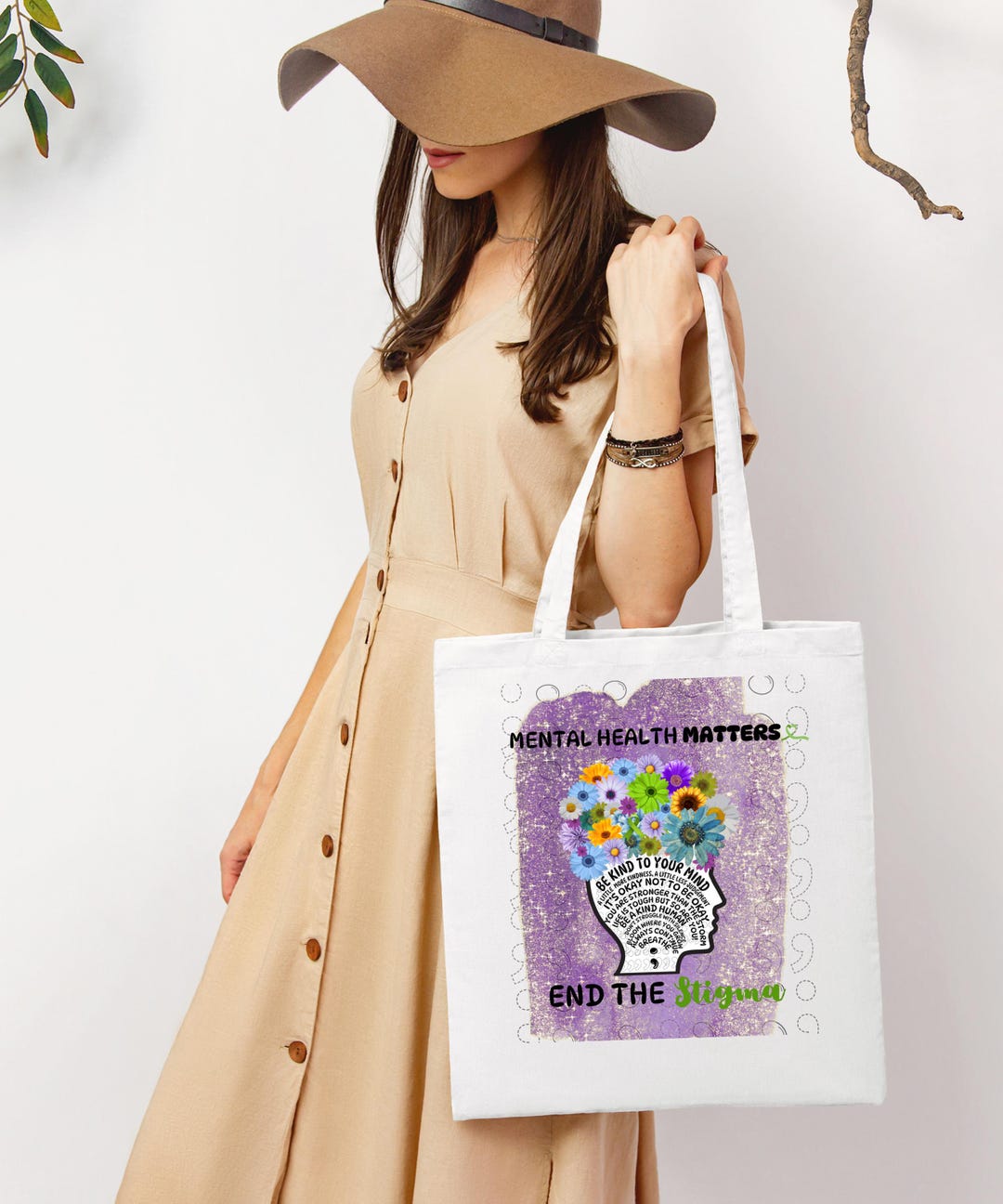 Mental Health Matters Tote Bag, Eco-friendly Canvas Bag, Awareness Gift ...