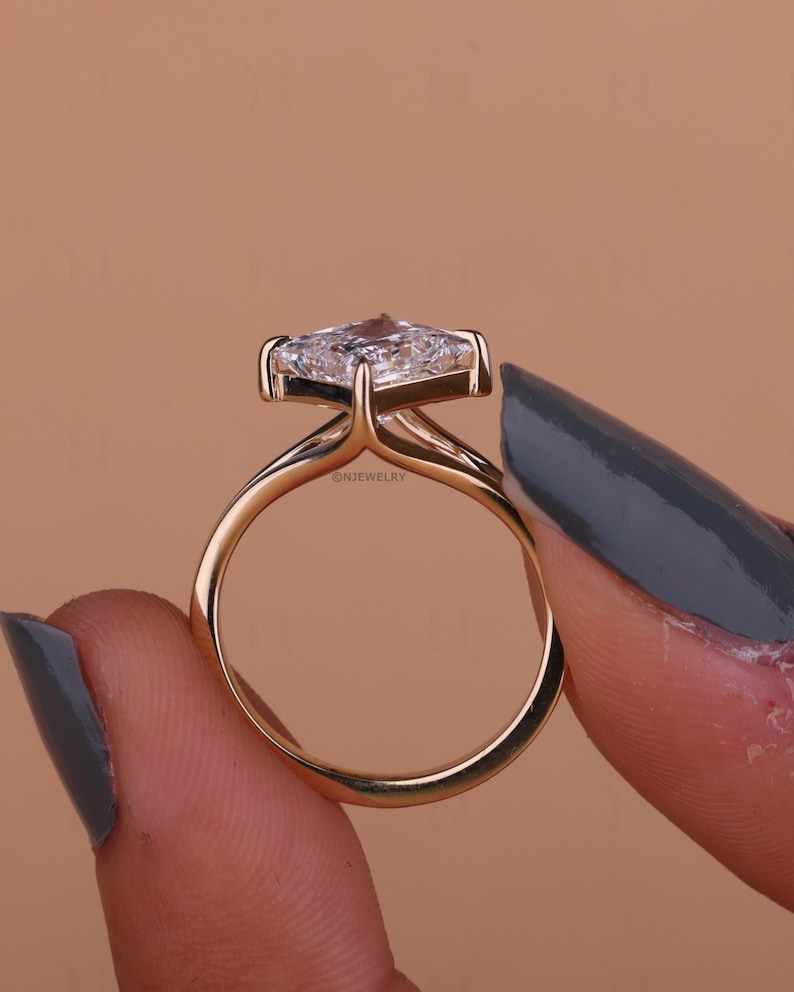 East West 2.50 CT Princess Cut Lab Grown Diamond Ring, Princess Split ...