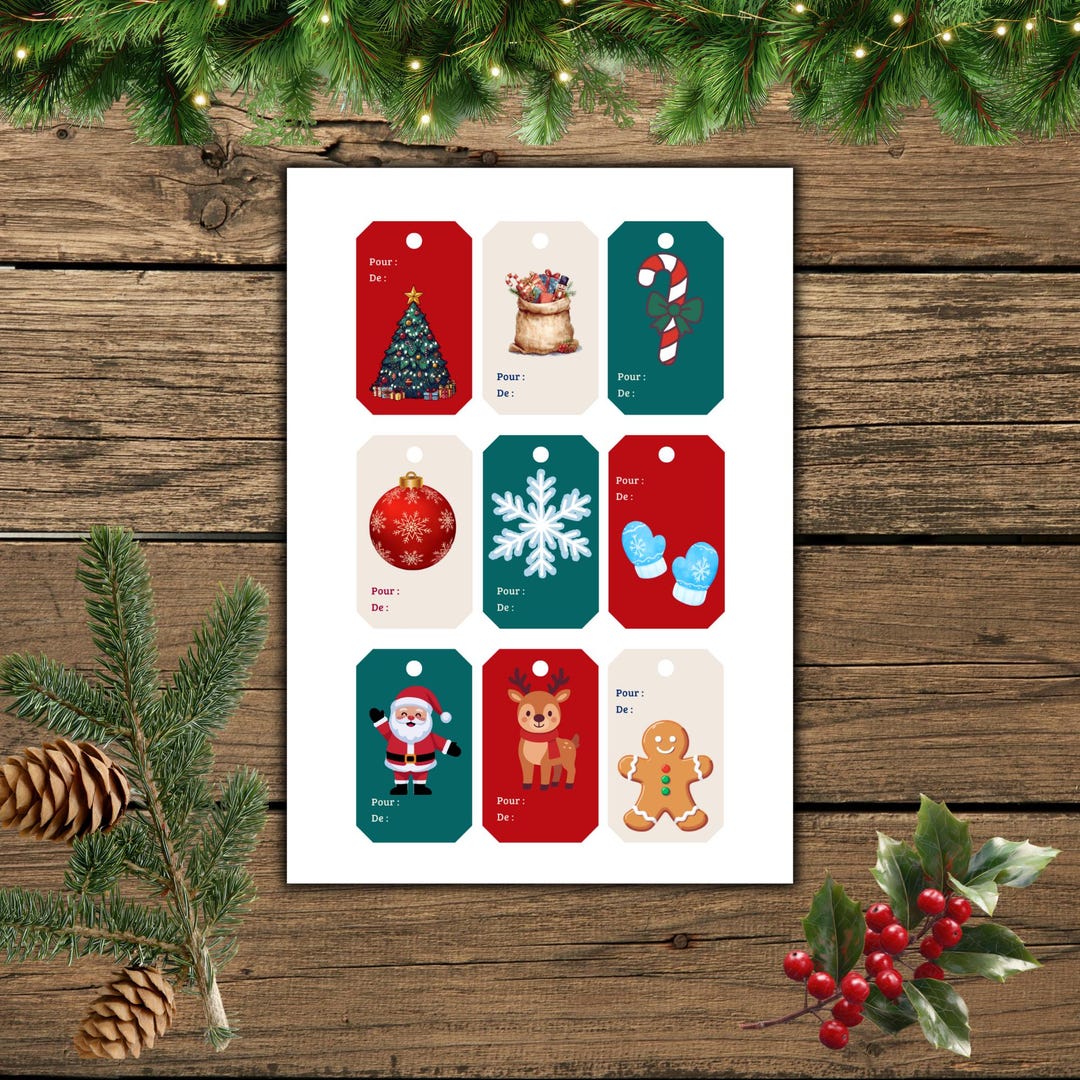 Etiquettes Cadeaux Noel A Imprimer
