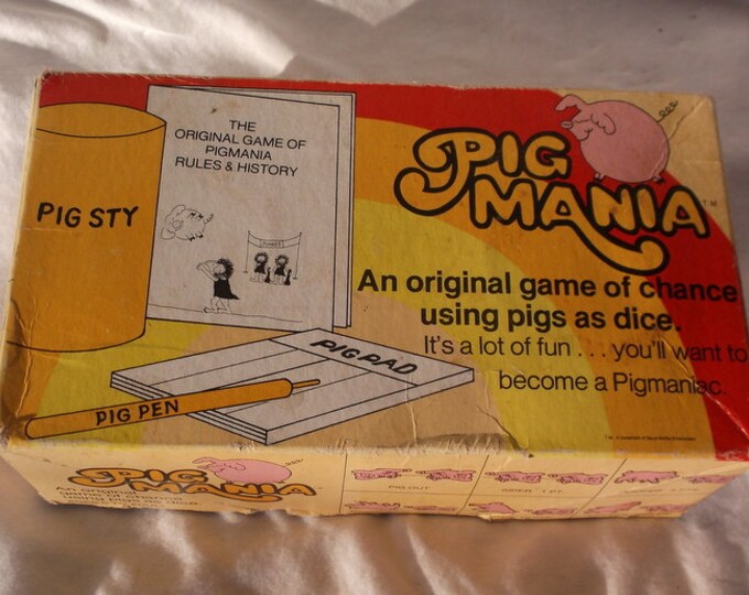 Pigmania Vintage Pigs as Dice Game 1977 Makin' Bacon Mixed Combo Pig ...