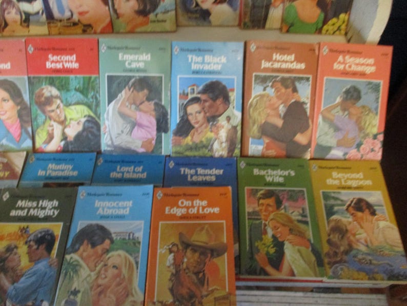 Vintage 1960's, 1970's, 1980's Lot of 24 Colorful HARLEQUIN ROMANCE ...