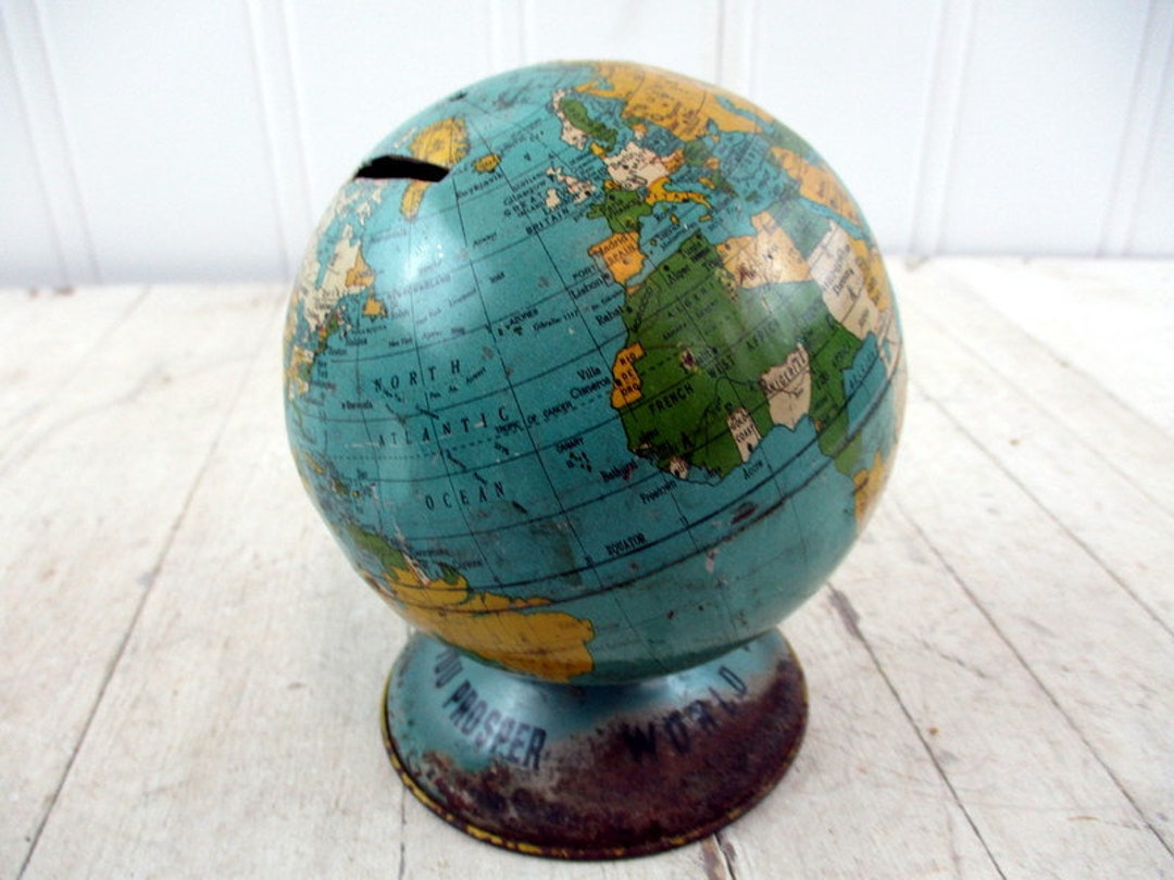 Vintage Small 5 Tall Metal World Globe Coin Banks Globe - Etsy