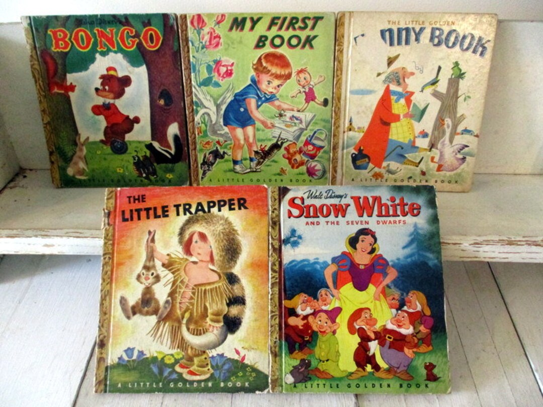 FINAL SALE Kids Books Vintage / Antique Lot of 5 Little Goldens Bongo ...