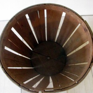 Vintage Wooden Slats and Metal Bushel Basket Harvest Basket Tall 1956 ...