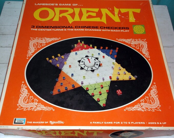 Game of ORIENT 3 Dimensional Chinese Checkers Vintage 1972 Complete ...