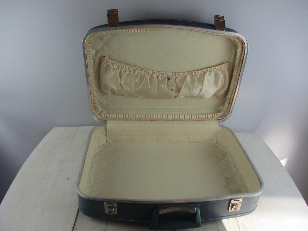 Vintage Suitcase Small Blue Suitcase for Travel Display Trade Shows ...