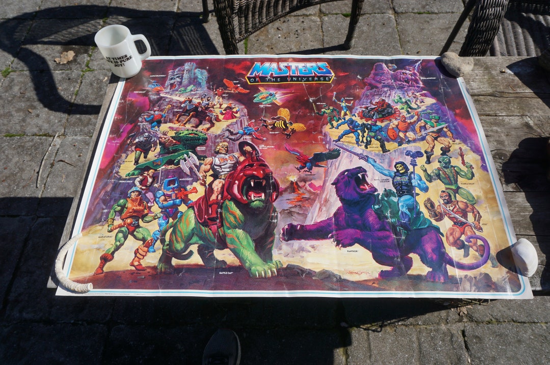 Poster Vintage 1984 Masters of the Universe 32 X 23 Battle Cat Panthor ...