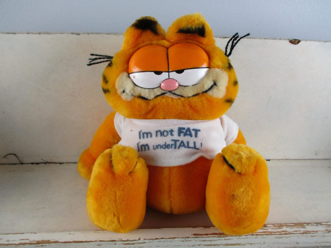 Garfield Plush Toy Garfield the Orange Cat 1978, 1981 I'm Not Fat I'm ...