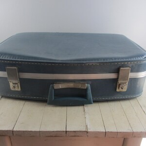 Vintage Suitcase Small Blue Suitcase for Travel Display Trade Shows ...