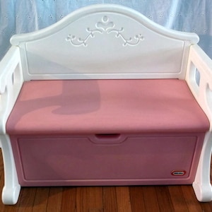 Pink toy box bench store