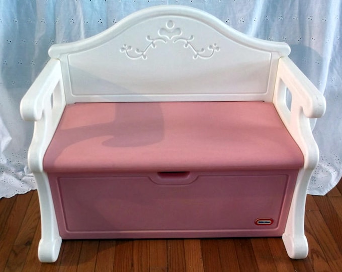 Toybox Vintage 1990's Little Tikes Girl's Pink Plastic Bench Toy Box ...