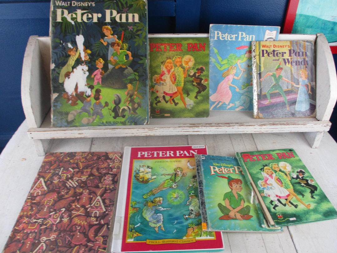 Lot of 7 Vintage Editions of PETER PAN Books by J. M. Barrie Golden ...