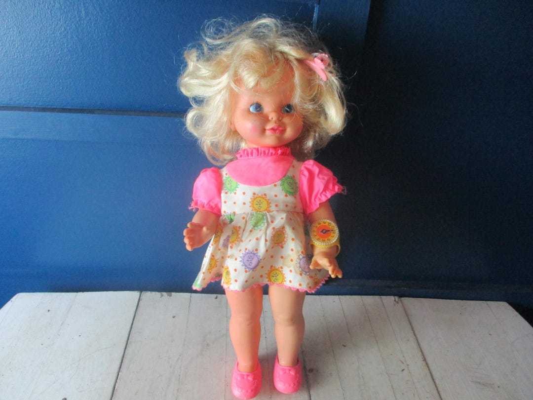 Vintage 1964 Mattel Timey Tell Doll About 16 - 17" Doll With Watch and ...