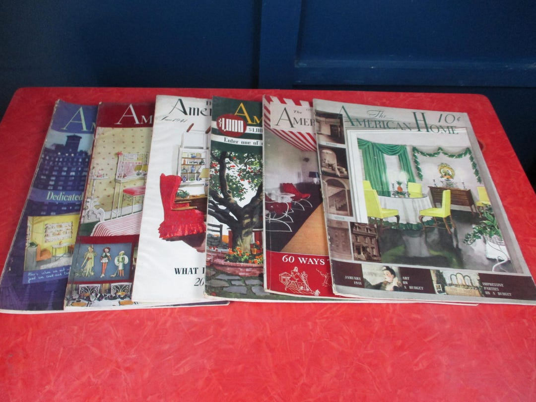 American Home Magazines Lot of 6 Oversized Magazines One From 1939 and ...