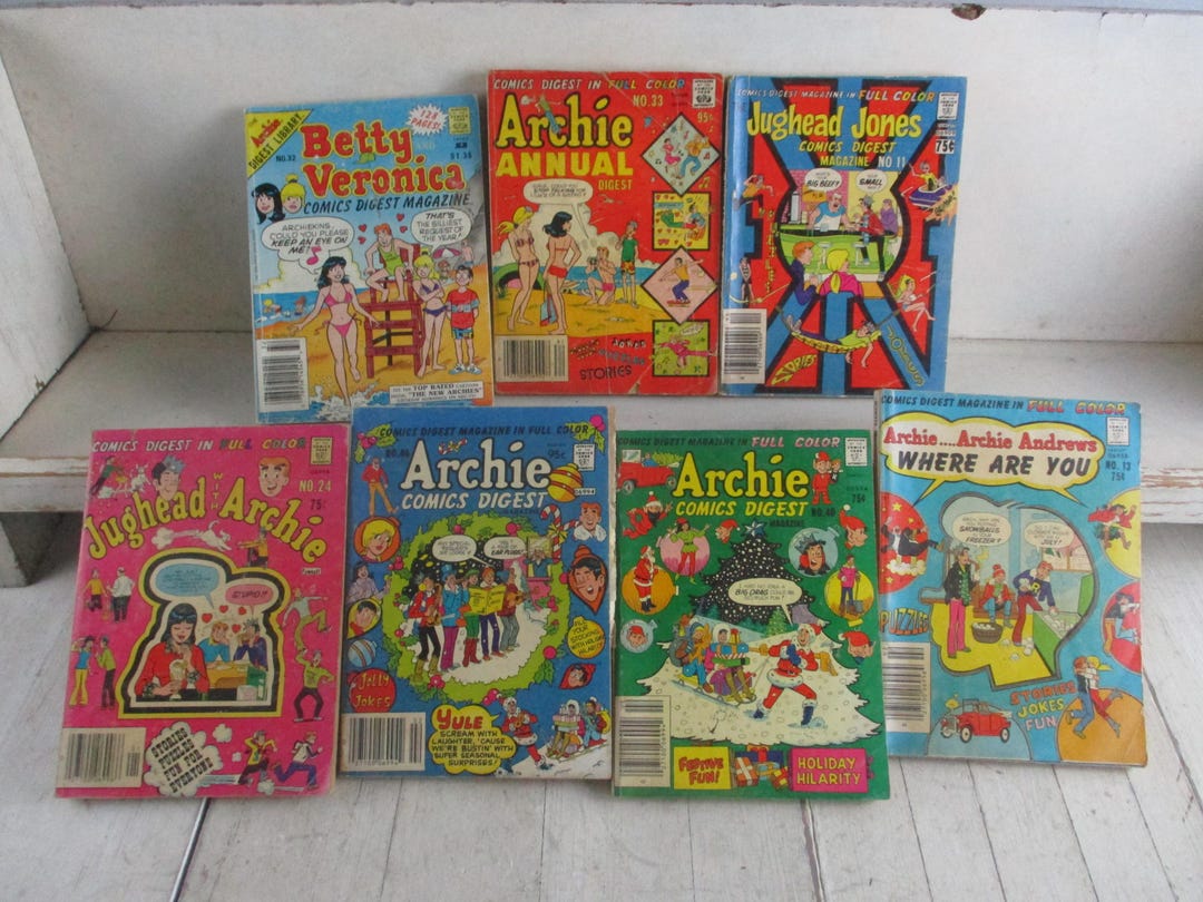 Great Set of 7 Vintage Archie Digest Magazines Comic Books Betty and ...