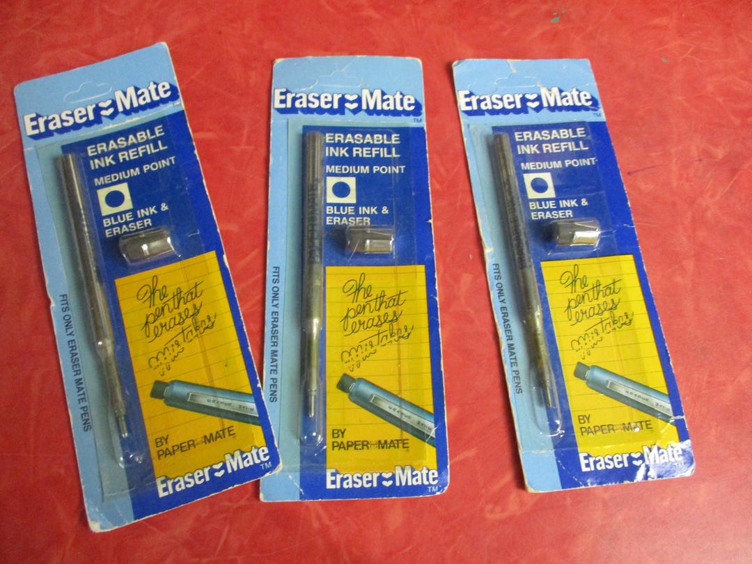 Vintage Papermate NOS Eraser Mate Erasable Ink and Eraser 3 Unopened ...