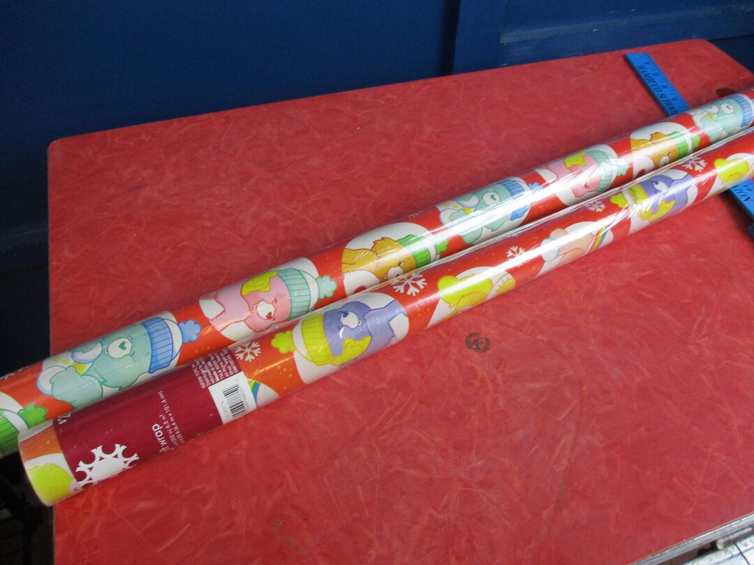 Vintage 2000's Care Bears Christmas Wrapping Paper 2 New Rolls Each 70 ...