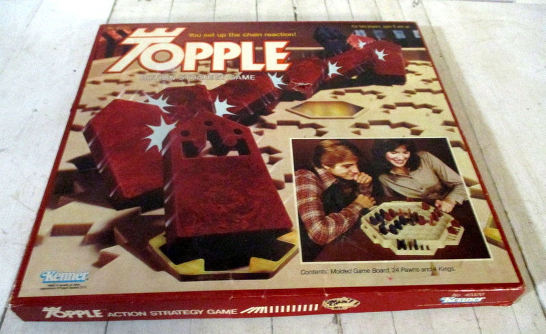 Vintage 1979 Board Game TOPPLE Action Strategy Game by Kenner Complete ...