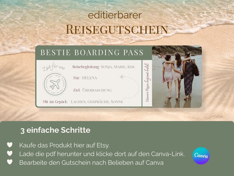 Printable Travel Voucher for Girlfriends | Bestie Boarding Pass ...