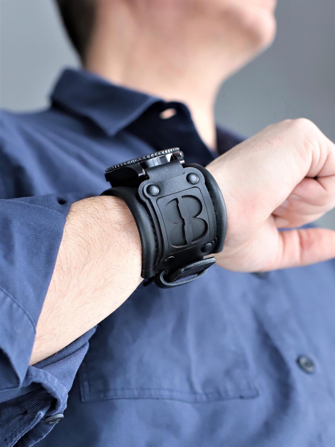 Personalized Leather Smartwatch Band: Samsung Galaxy Apple Watch Strap ...