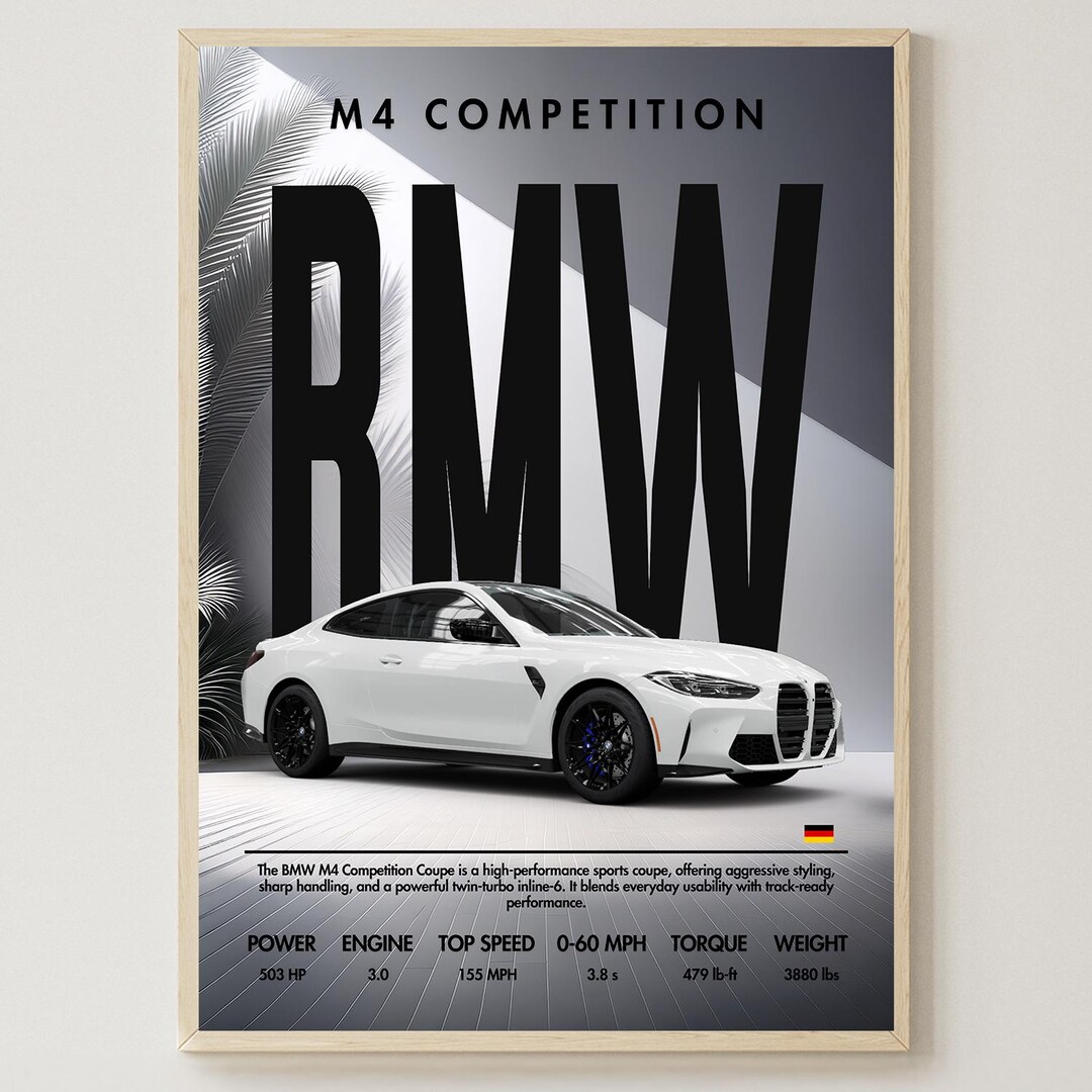 BMW M4 Competition Art Print | Sports Car Poster (digital Download) - Etsy