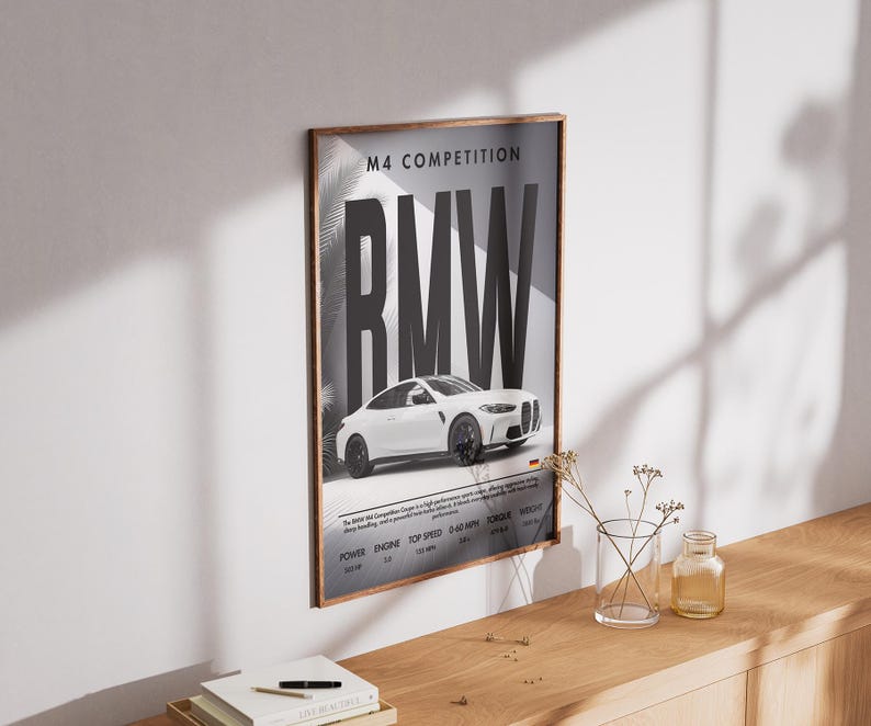 BMW M4 Competition Art Print | Sports Car Poster (digital Download) - Etsy