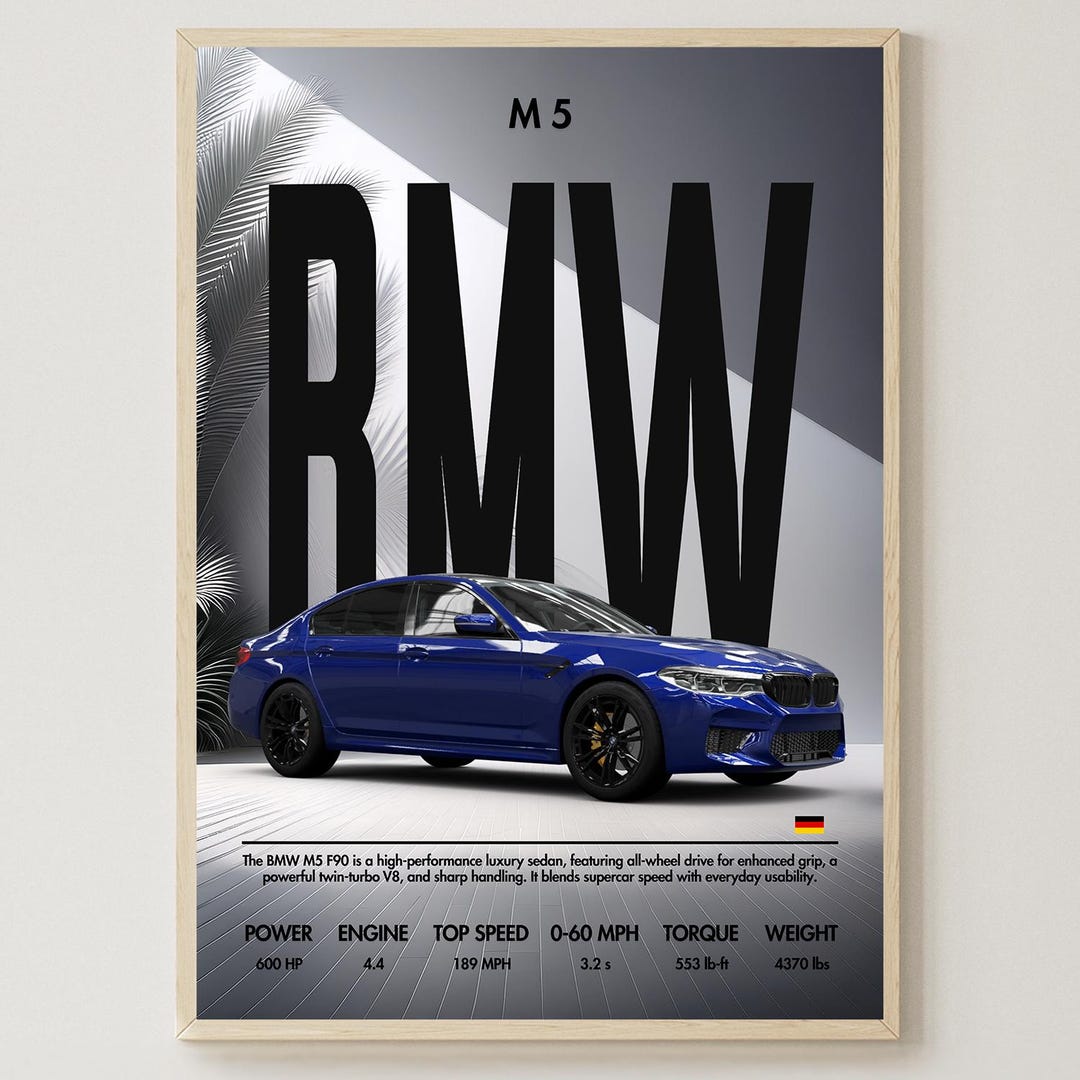 BMW M5 F90 Car Print | Sports Car Poster (digital Download) - Etsy
